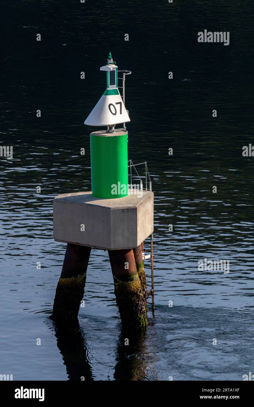 Channel marker, Kvaloya Island, Tromso, Norway Stock Photo - Alamy