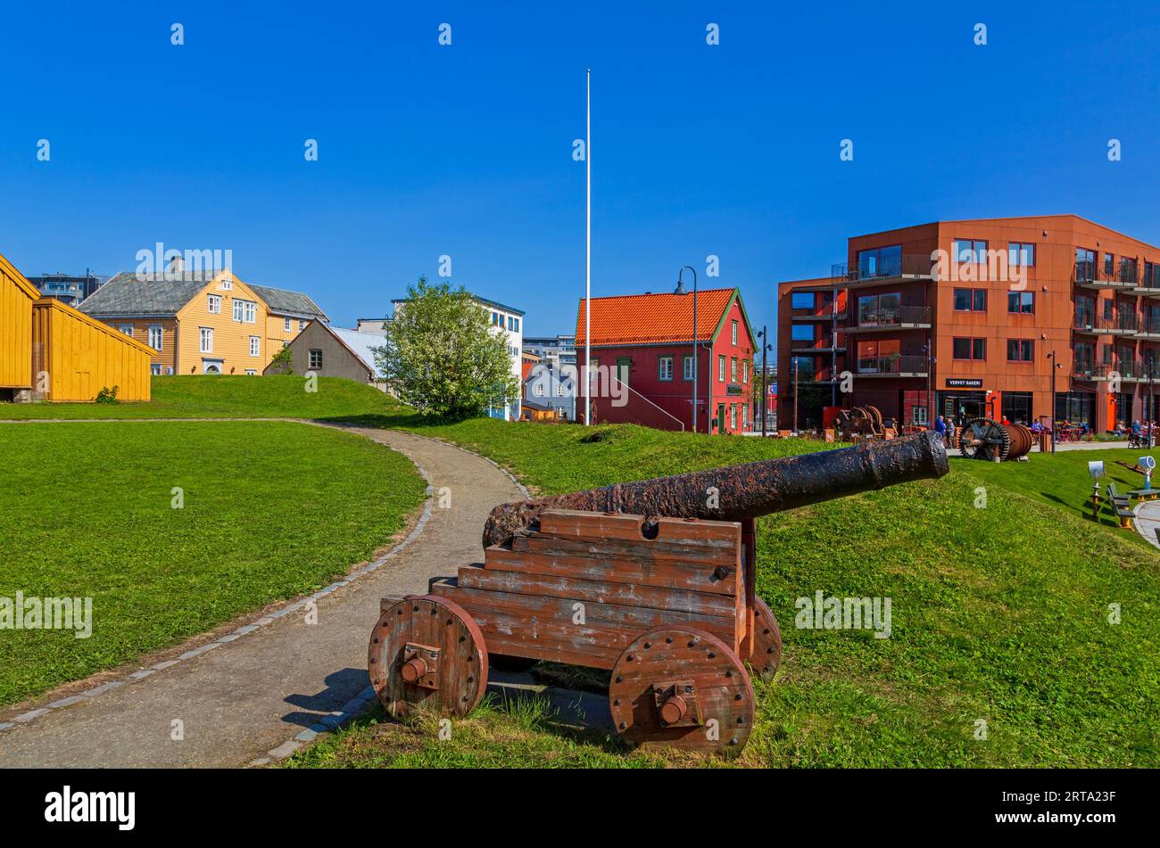 Skansen historic district, Tromso, Tromsoya Island, Troms og Finnmark ...