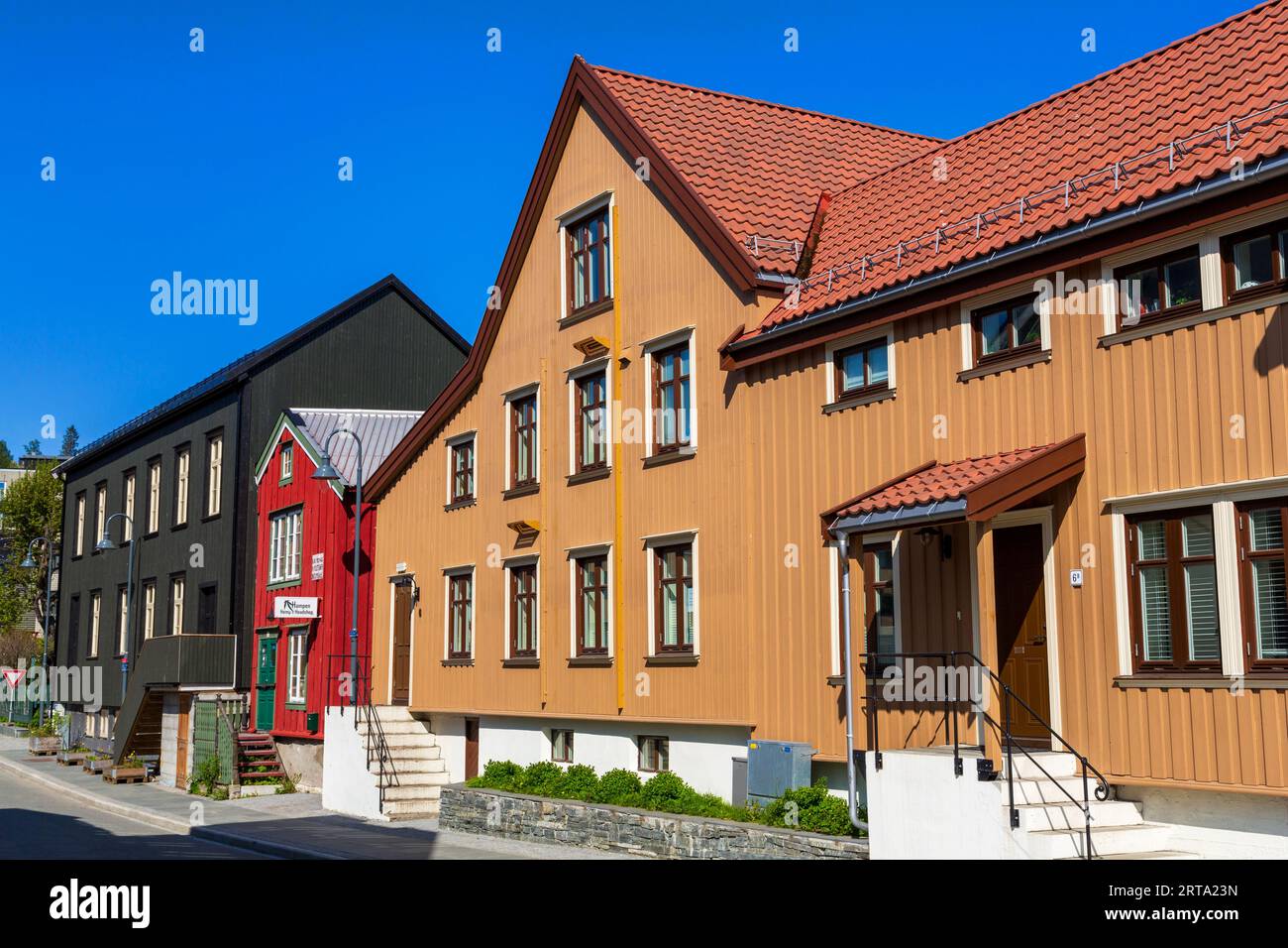 Skansen district, Tromso, Tromsoya Island, Troms og Finnmark, Norway ...