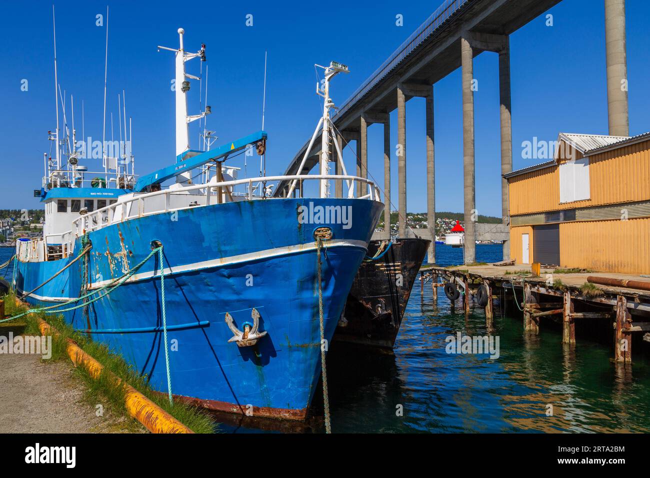 Commercial fishing dock, Tromso, Troms og Finnmark, Norway Stock Photo ...