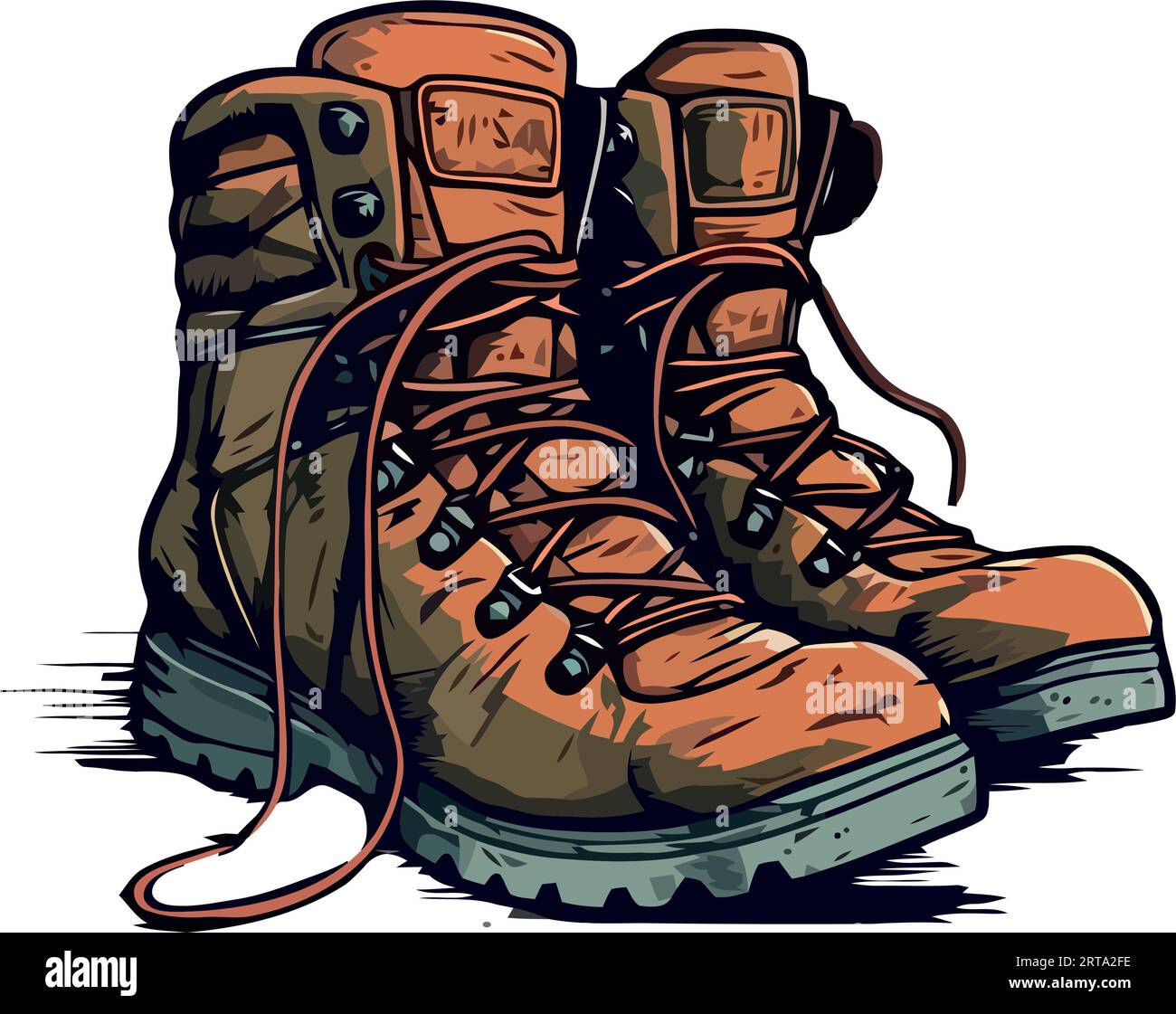 Hiking boot, adventure in nature rough terrain Stock Vector Image & Art ...