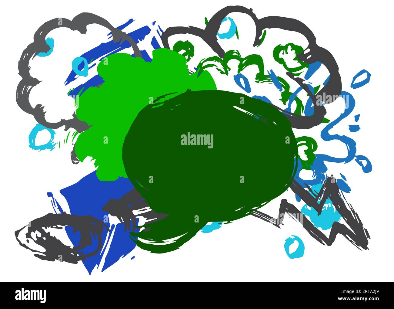 Green graffiti speech bubble Cut Out Stock Images & Pictures - Alamy