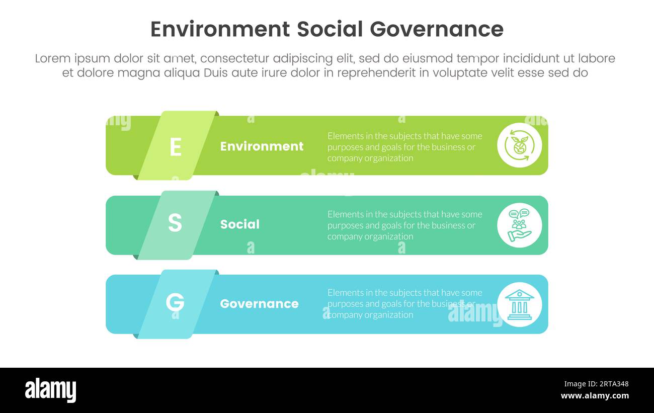 esg environmental social and governance infographic 3 point stage ...