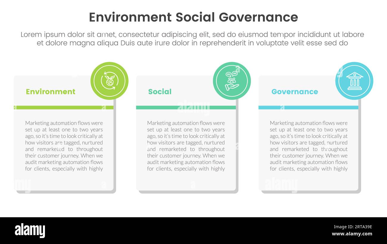 esg environmental social and governance infographic 3 point stage ...