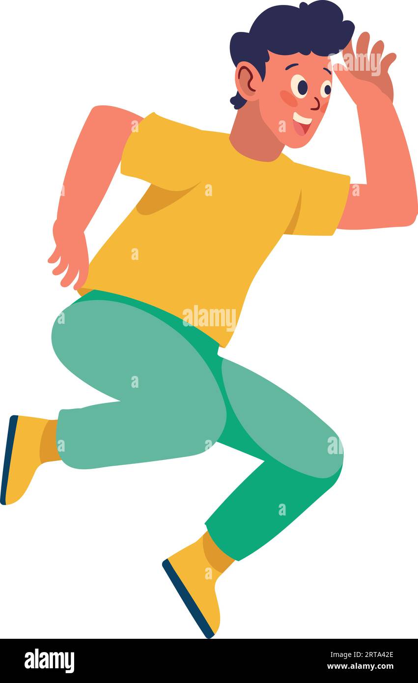 happy man jumping Stock Vector Image & Art - Alamy