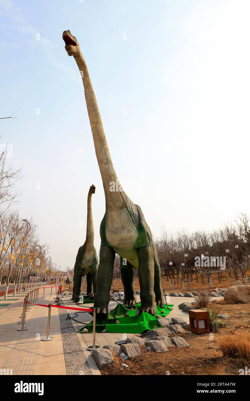 Dinosaur model in cretaceous park hi-res stock photography and images ...