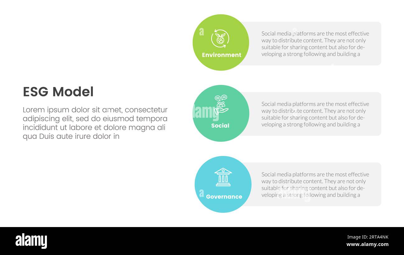 esg environmental social and governance infographic 3 point stage ...