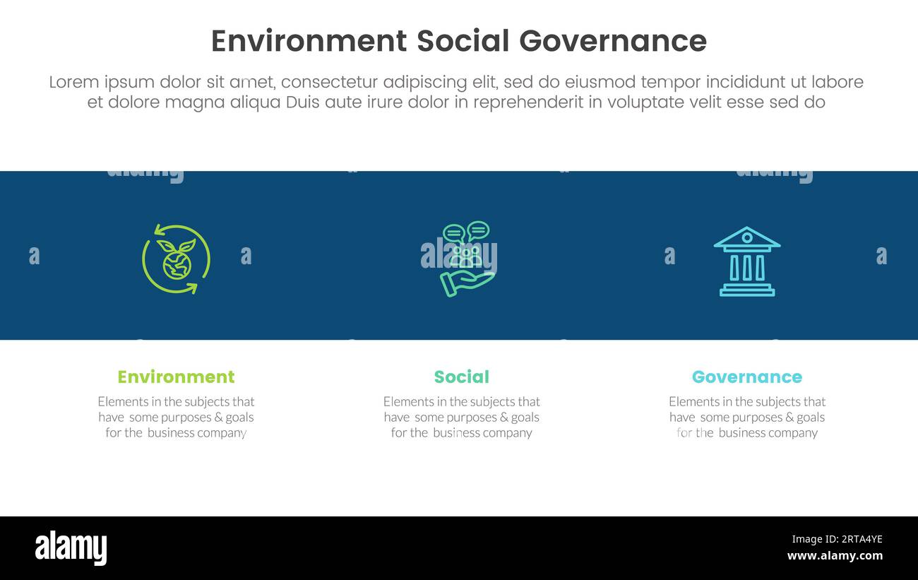 esg environmental social and governance infographic 3 point stage ...