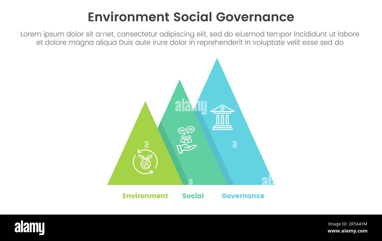 esg environmental social and governance infographic 3 point stage ...