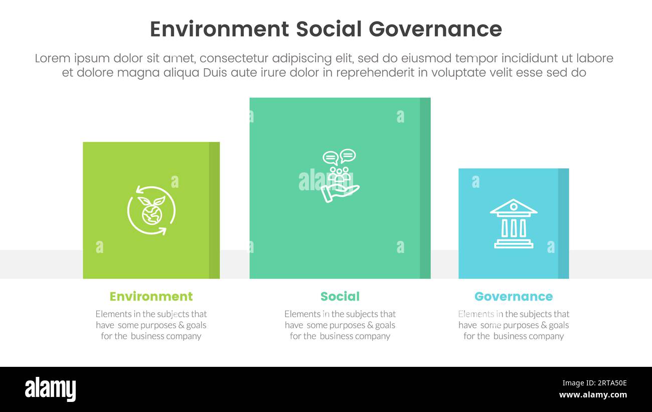esg environmental social and governance infographic 3 point stage ...