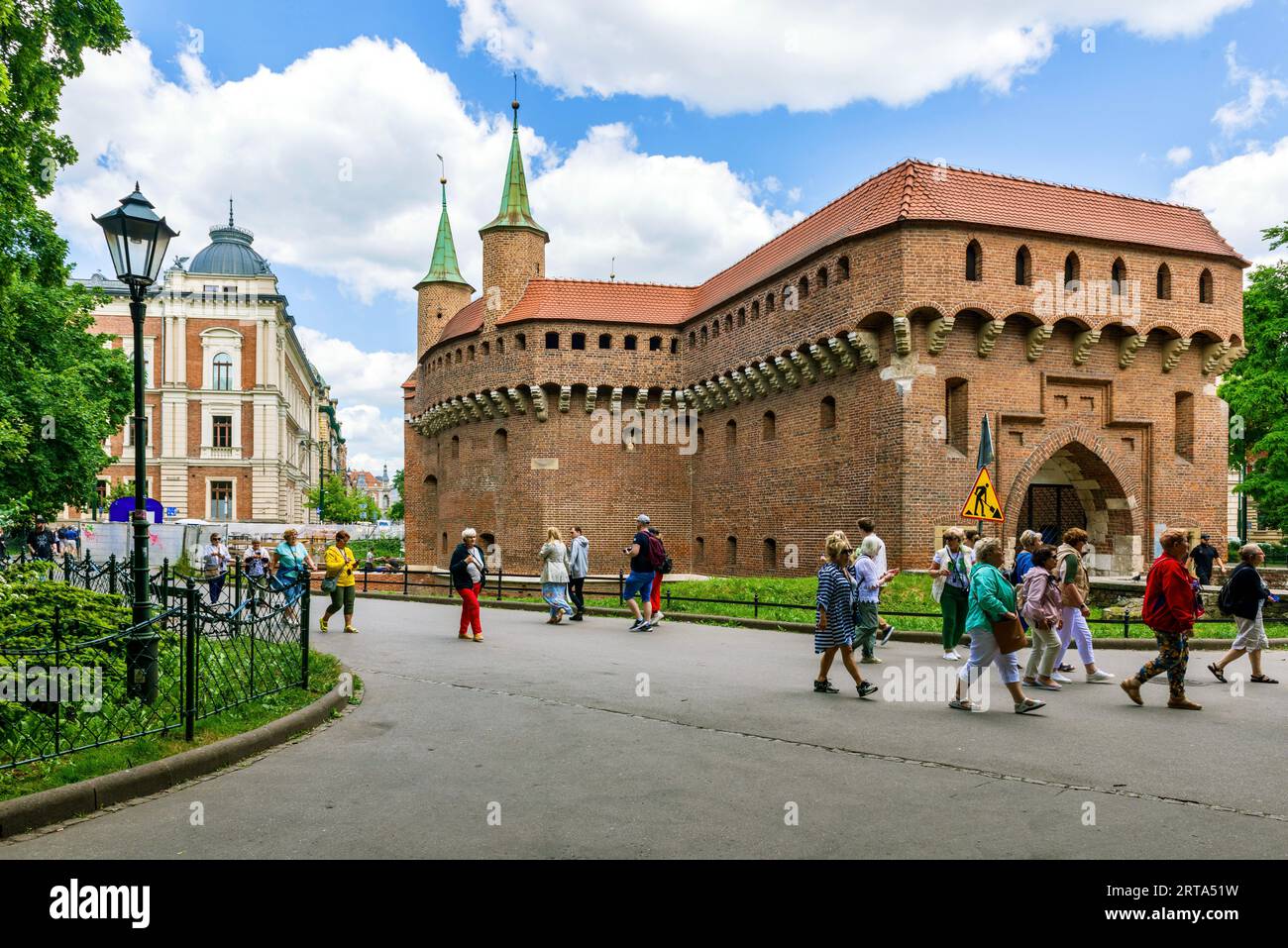 View of the Barbican - an unusual brick structure that was once part of ...