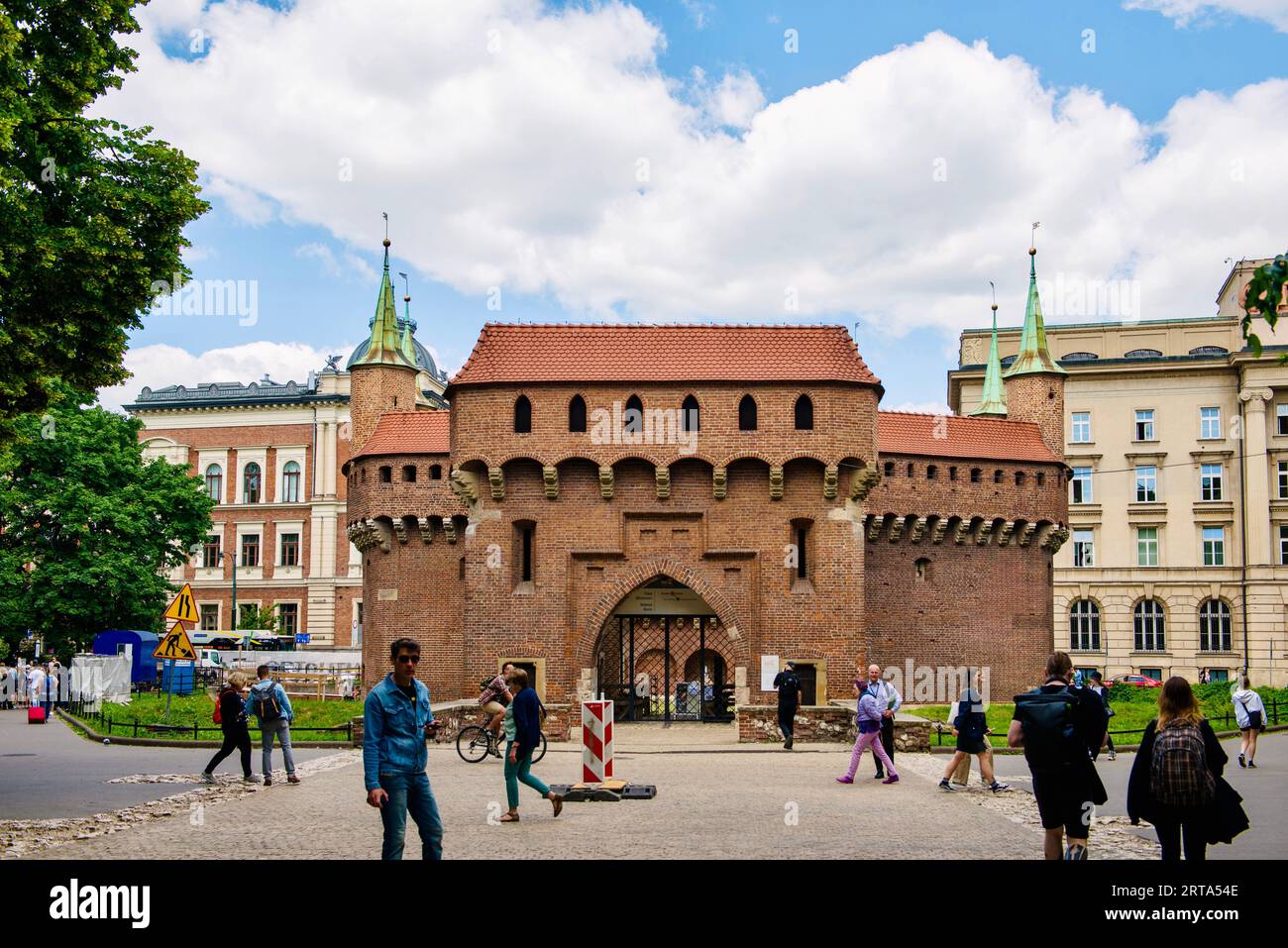 View of the Barbican - an unusual brick structure that was once part of ...