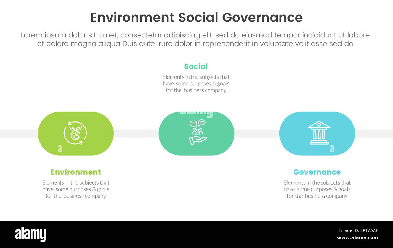esg environmental social and governance infographic 3 point stage ...