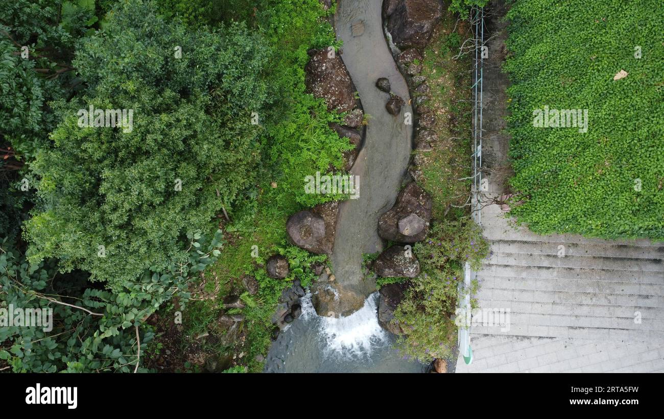 Aerial photo shows the early autumn scenery of Yinpingshan Forest Park ...