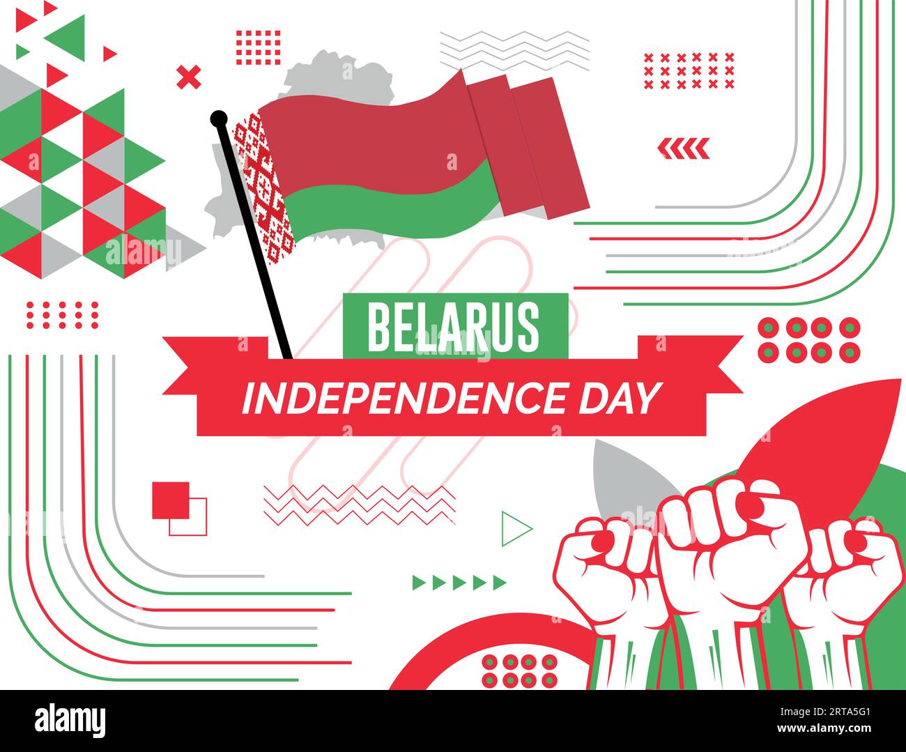 Belarus national day banner with map, flag colors theme background and ...