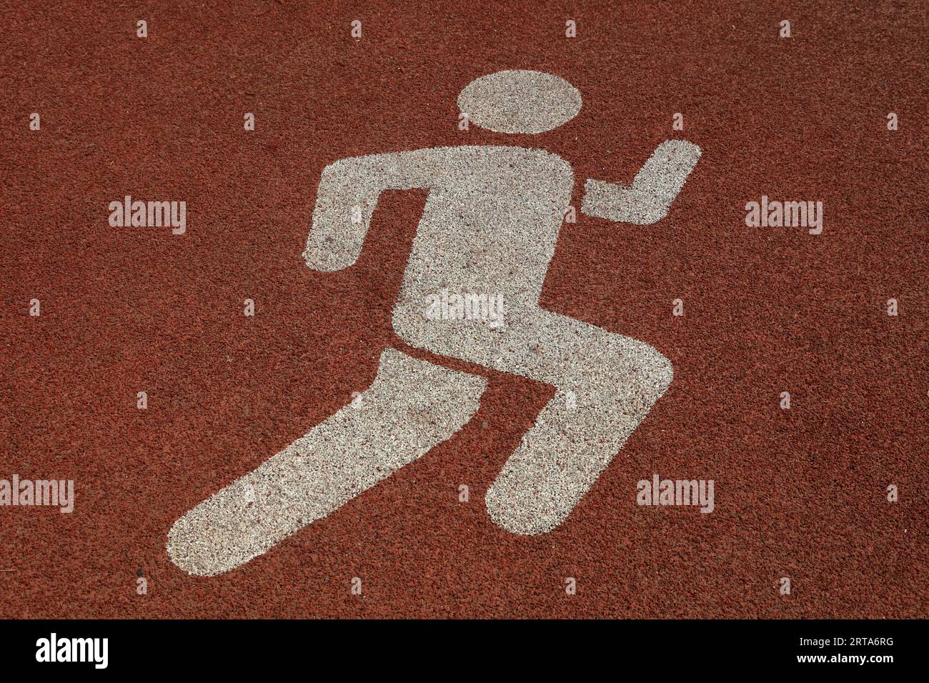 icons of sports figures on the plastic ground Stock Photo - Alamy