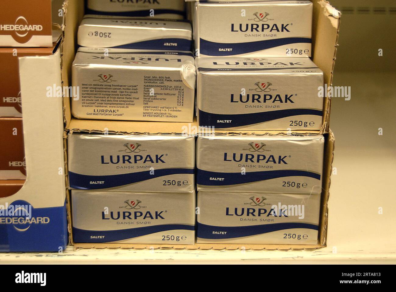 Copenhagen/Denmark/ 13 August 2015 Danish lurpak butter is butter ...