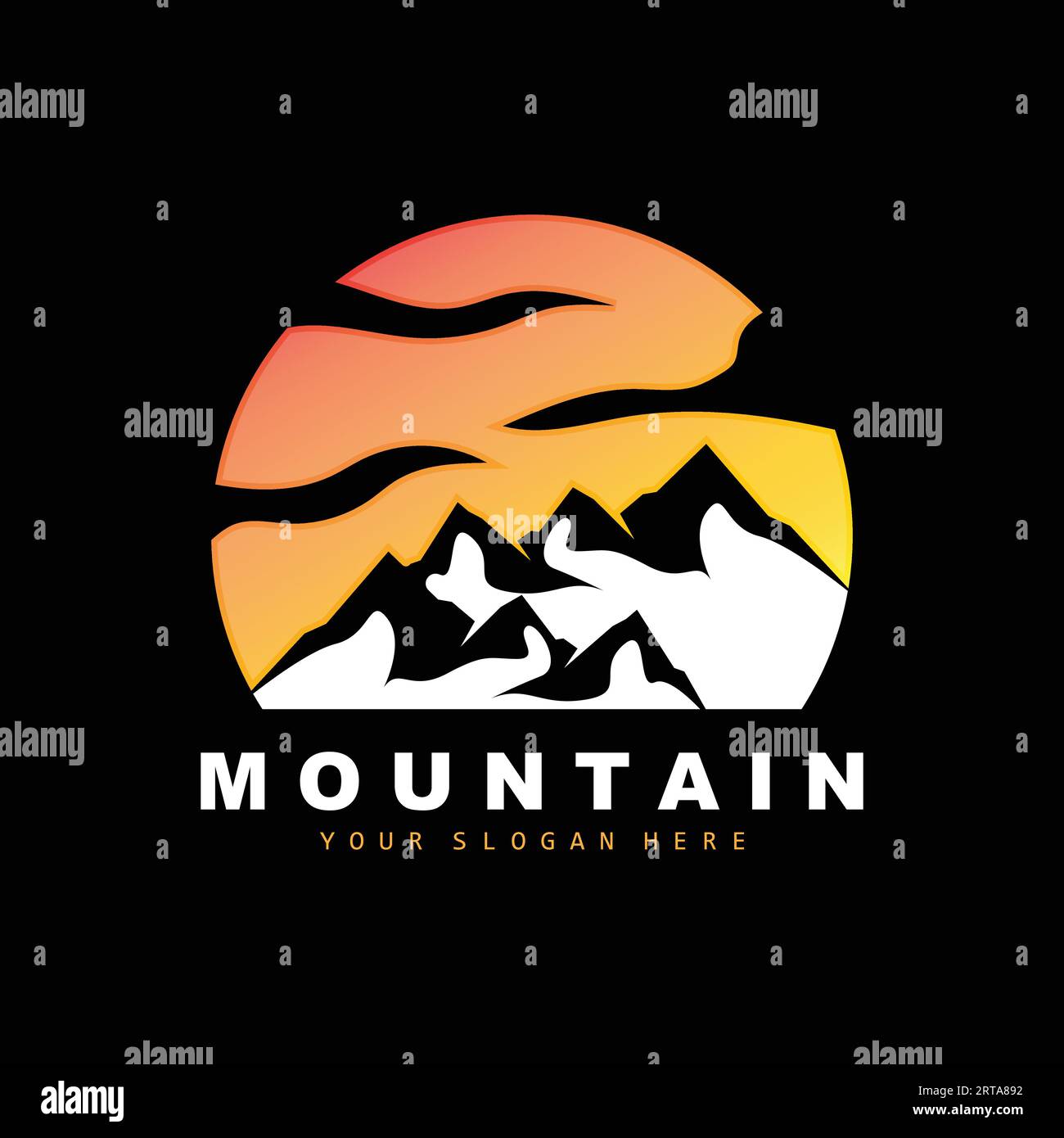 Mountain Logo Design, Vector Place For Nature Lovers Hiker Stock Vector ...
