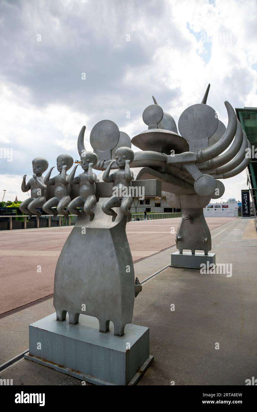 Vienna, Austria - June 14, 2023: Surreal sculpture by the Austrian ...