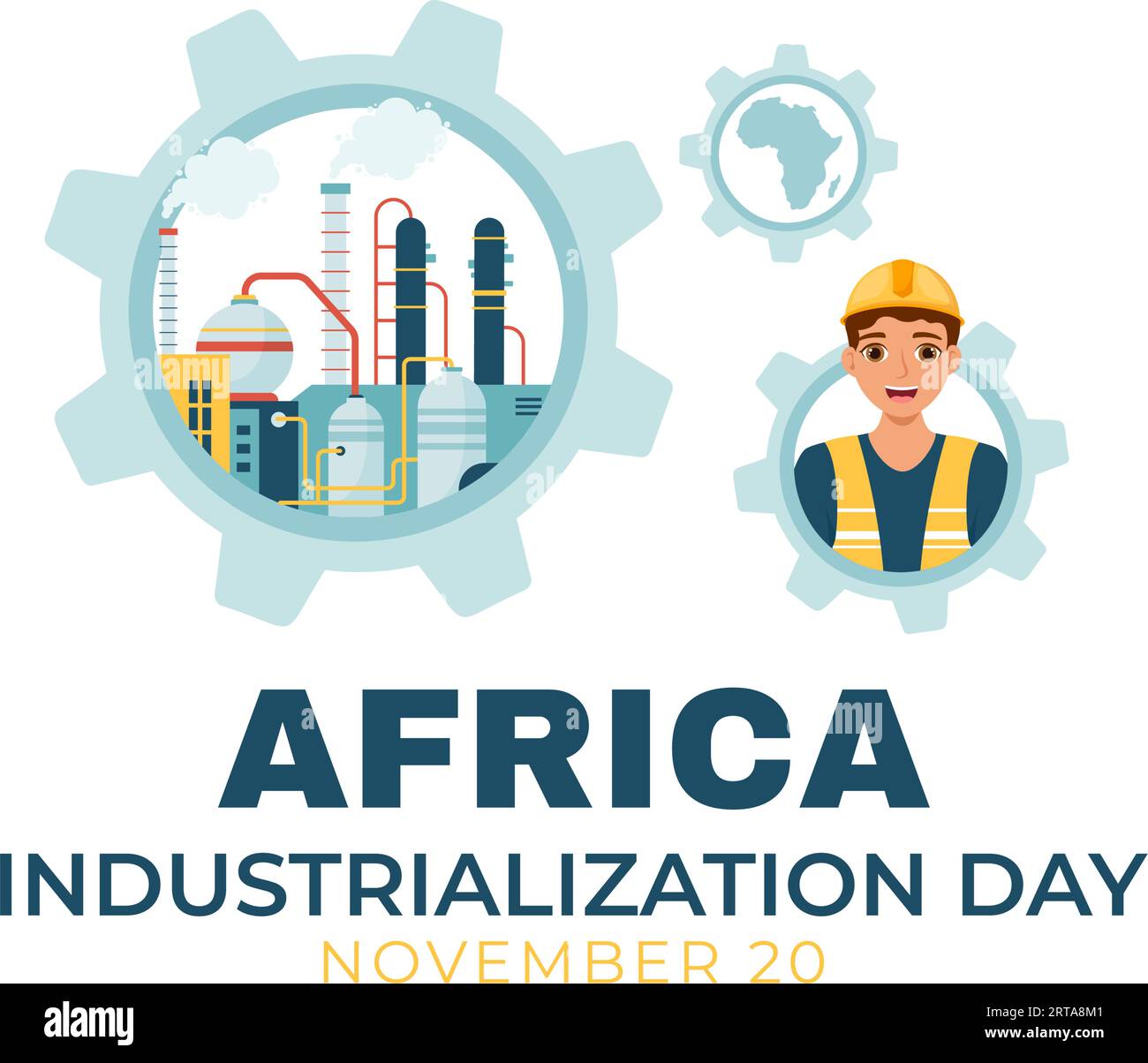African Industrialization Day Vector Illustration of Factory Building ...