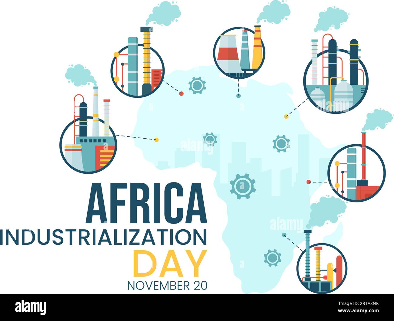 African Industrialization Day Vector Illustration of Factory Building ...