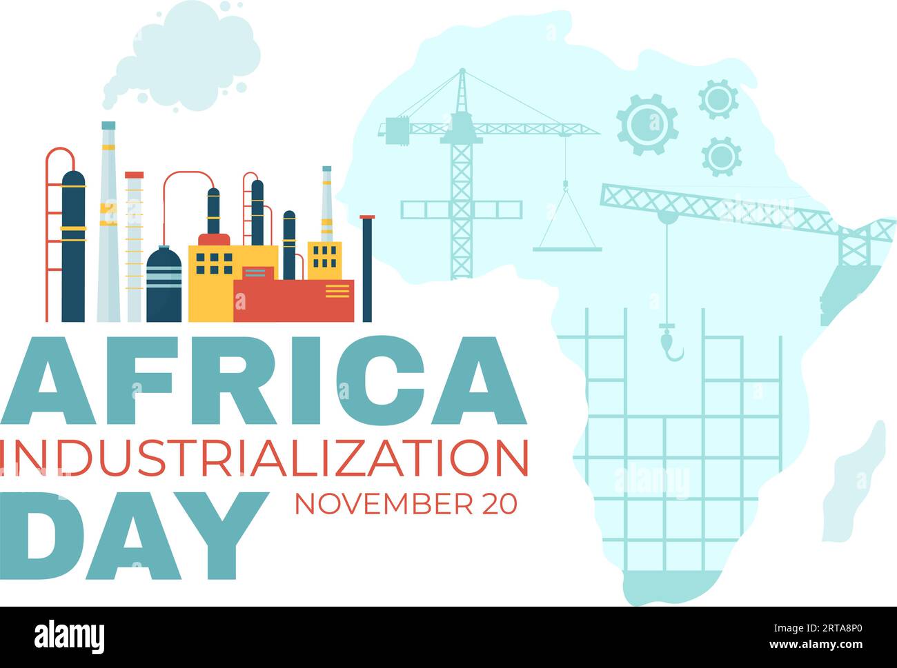 African Industrialization Day Vector Illustration of Factory Building ...