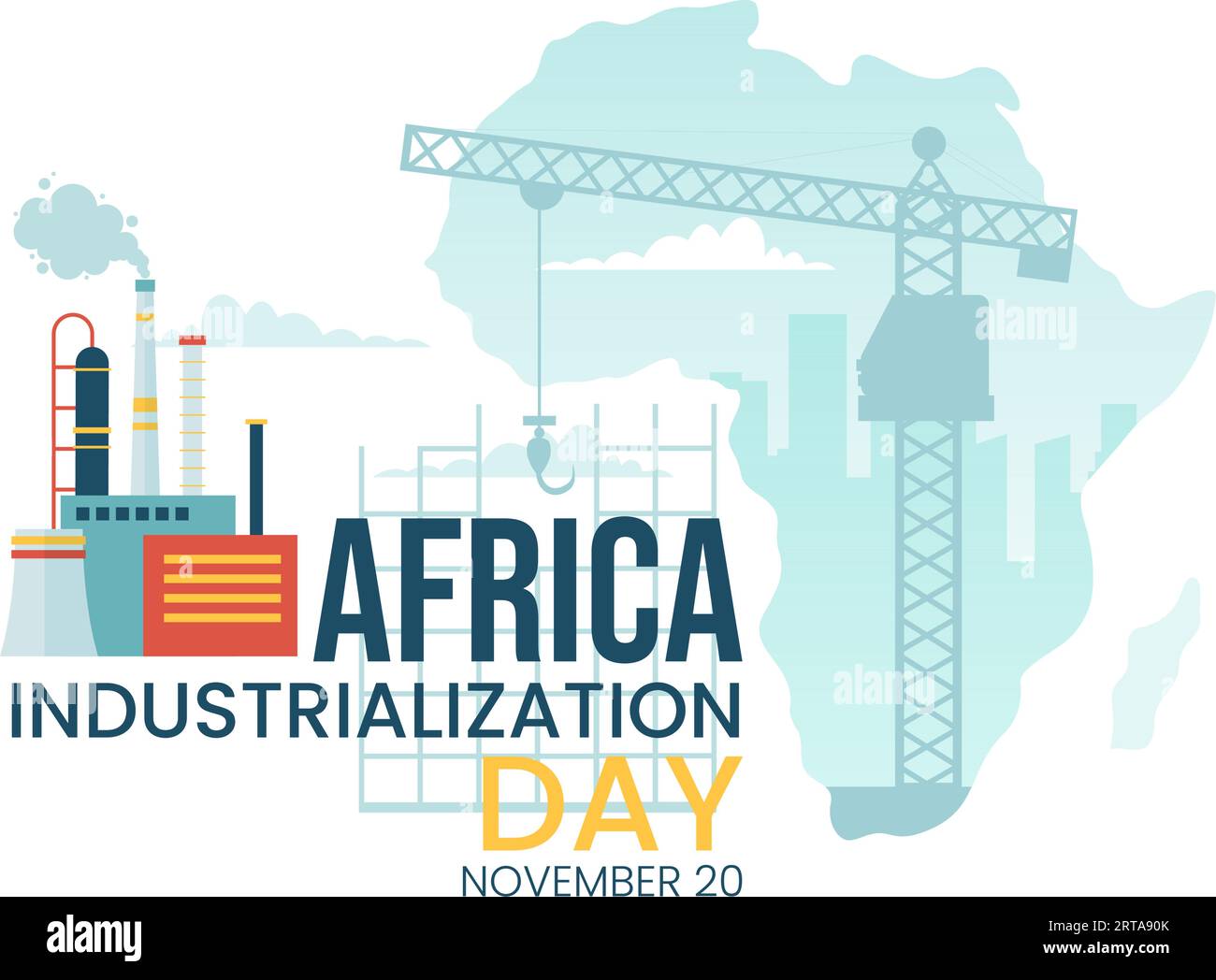 African Industrialization Day Vector Illustration of Factory Building ...