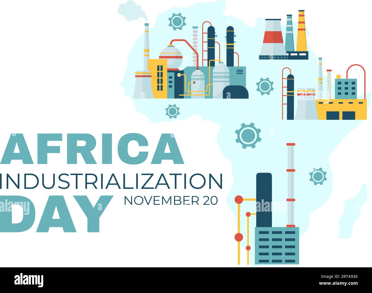 African Industrialization Day Vector Illustration of Factory Building ...