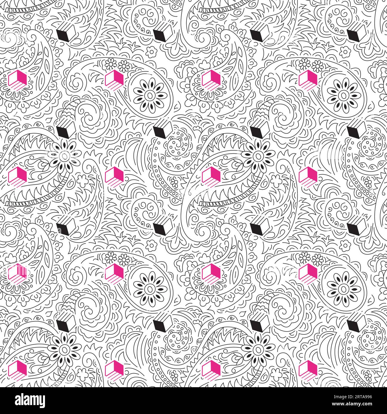 Colorful flower outline background Cut Out Stock Images & Pictures - Alamy