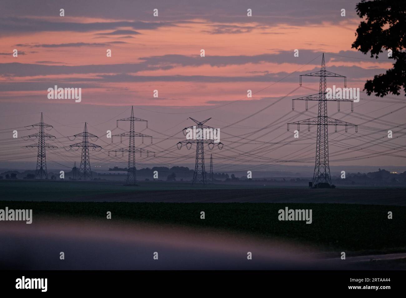 Cologne, Germany. 12th Sep, 2023. A high-voltage power line is located ...