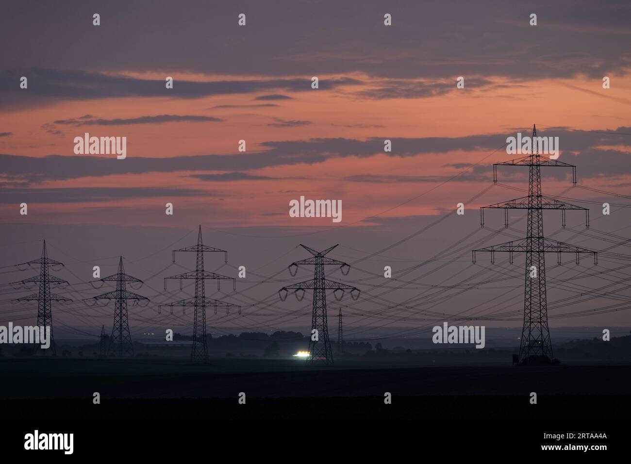 Cologne, Germany. 12th Sep, 2023. A high-voltage power line is located ...