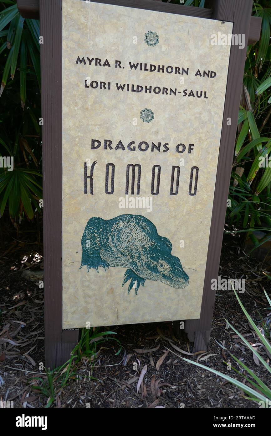 Los Angeles, California, USA 30th August 2023 Komodo Dragon Exhibit at ...
