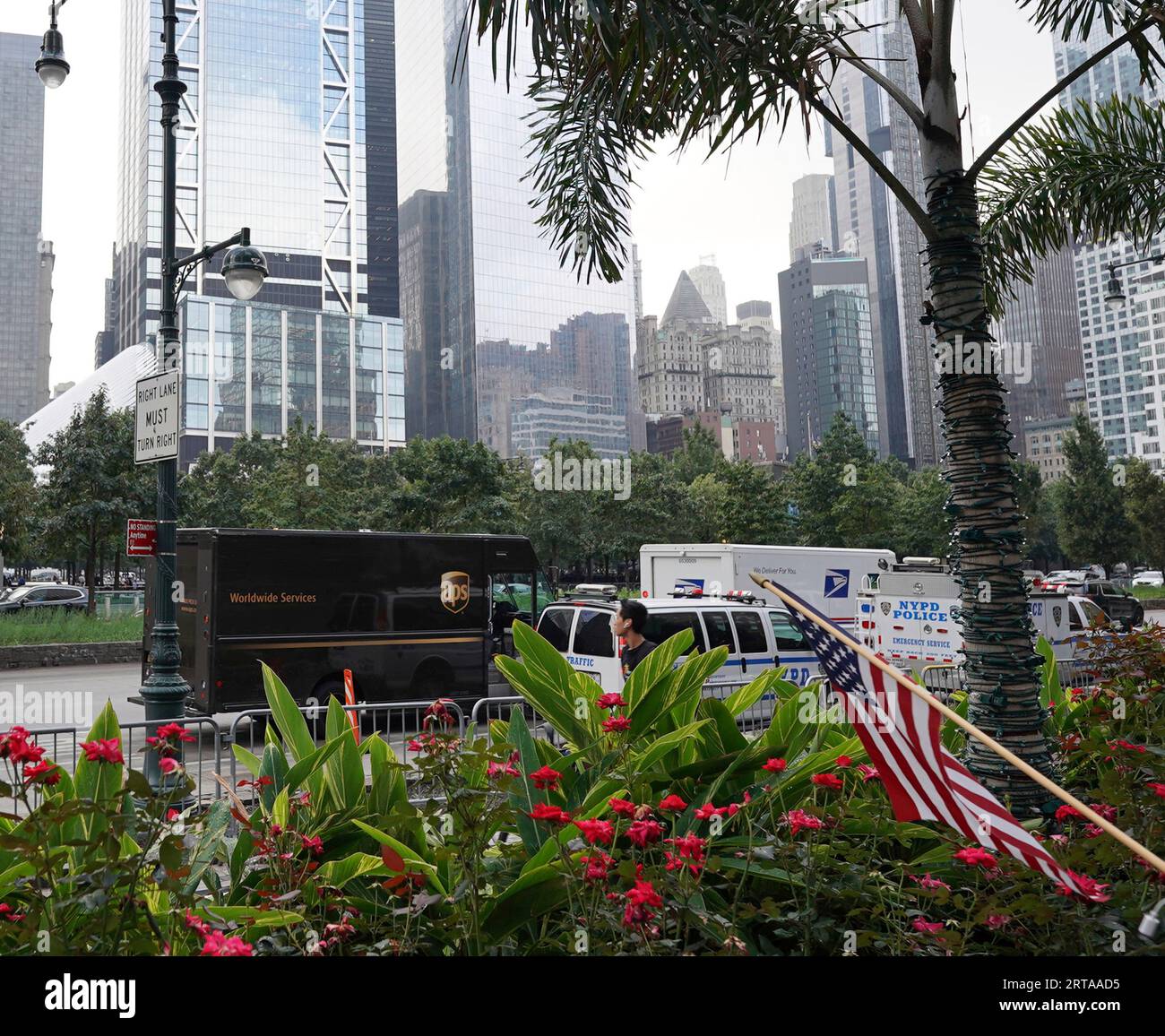 Local people bring the national flag of the United States of America ...