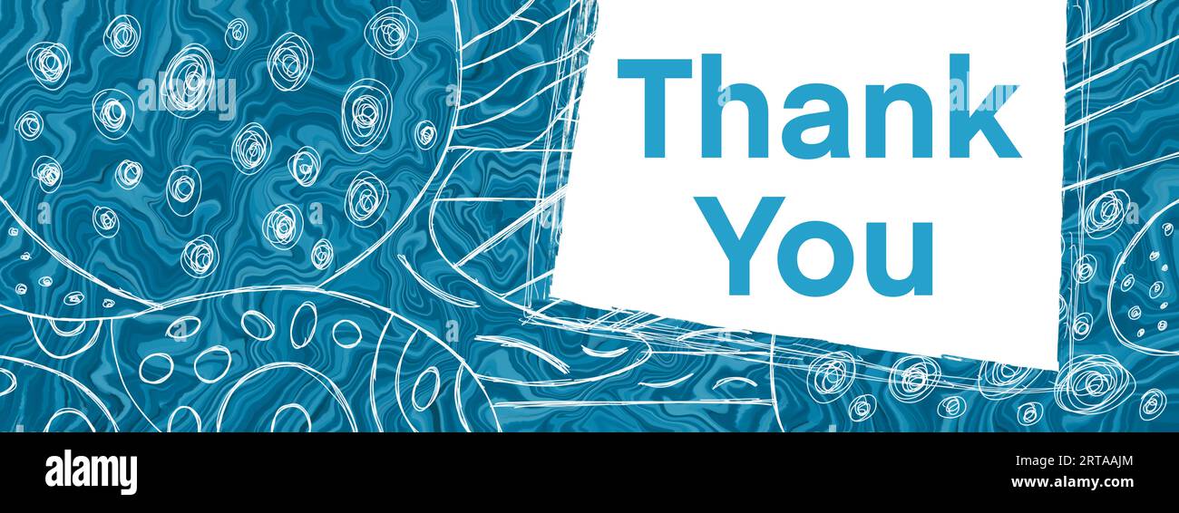 Thank You Blue Doodle Scribble Texture Liquid Text Stock Photo - Alamy