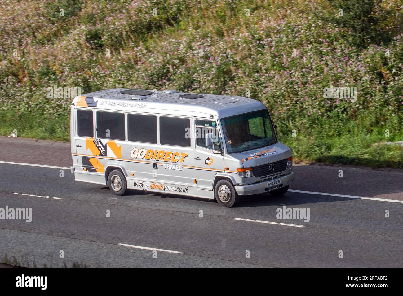 Go Direct, Mini Bus Hiresingle-deck coach Travel travelling at speed on ...