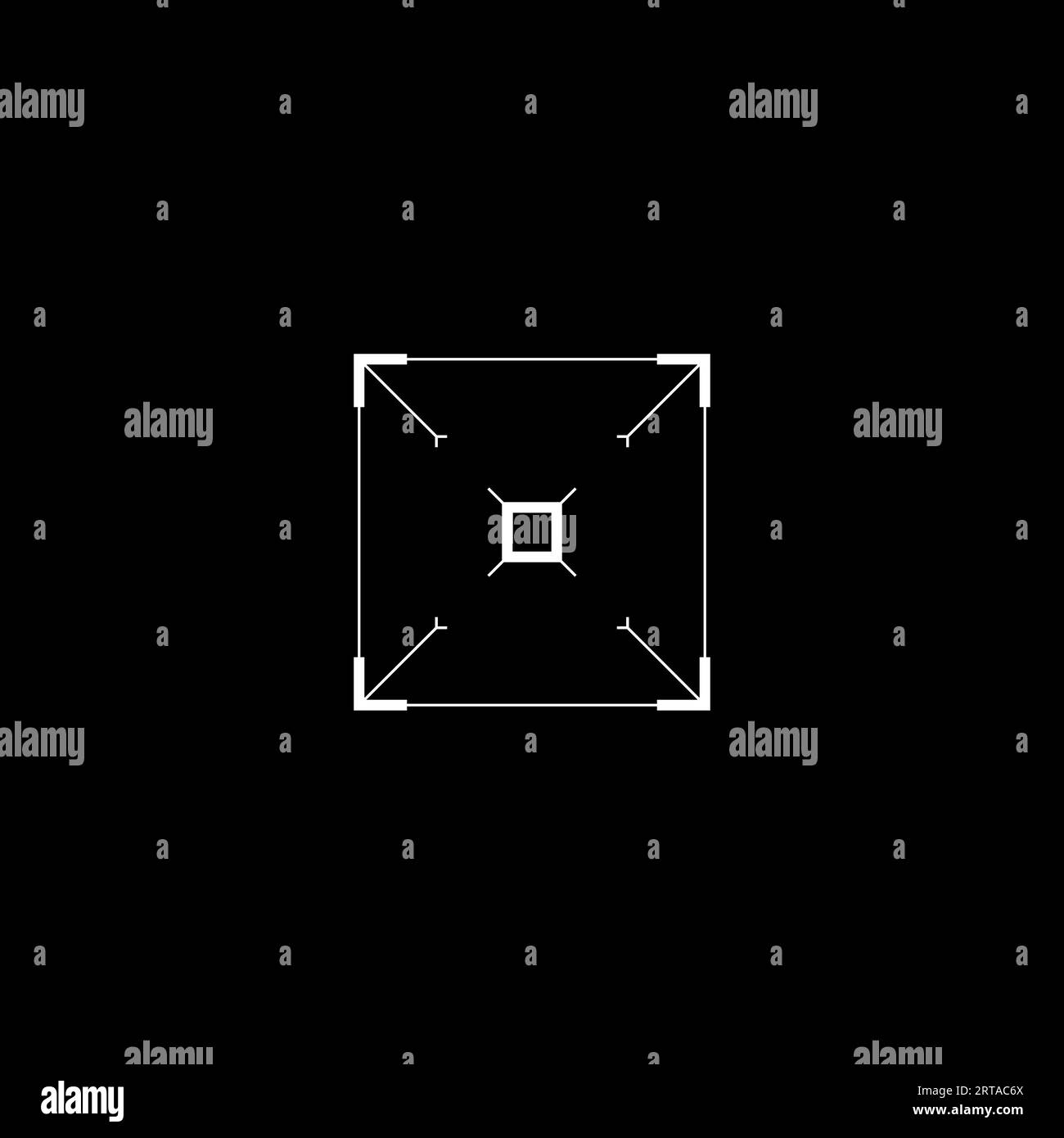 Cyberpunk style rectangle target. Futuristic GUI square reticle Stock ...