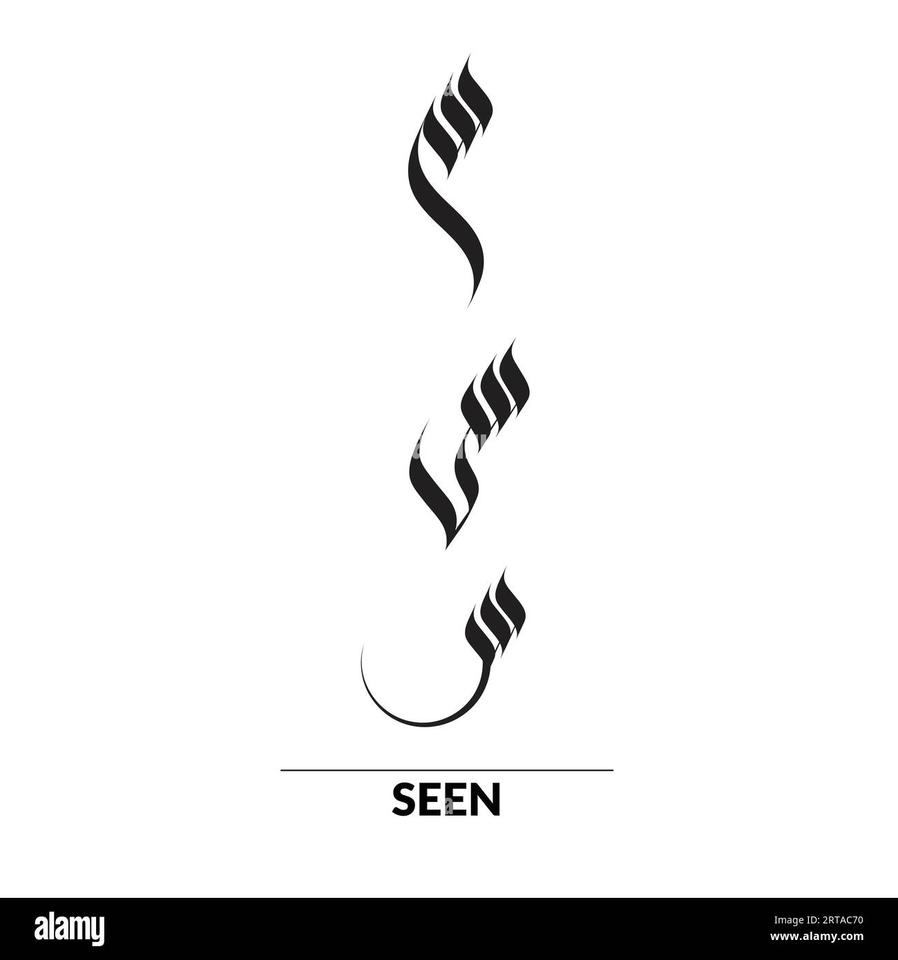 Arabic calligraphy Al-Saif Style, alphabet Seen in three variants Stock ...