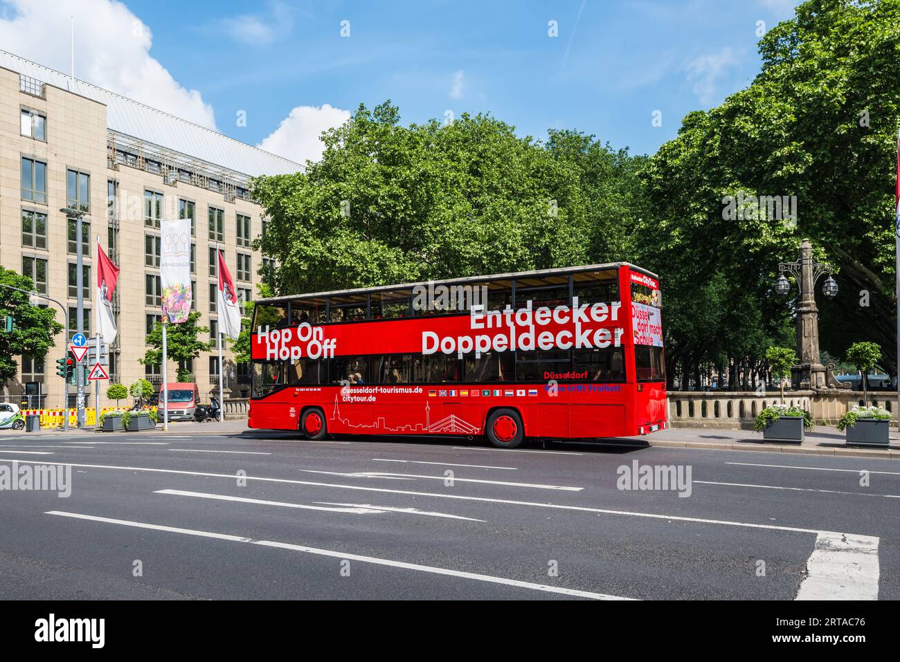 Dusseldorf, Germany - June 2, 2022: Hop-on Hop-off sightseeing bus in ...