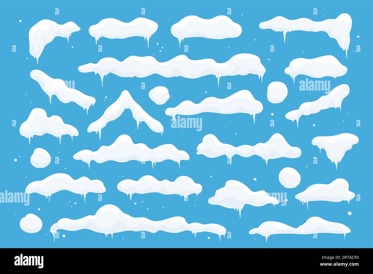 Cartoon christmas snow and ice. Isolated cartoon vector set of ...