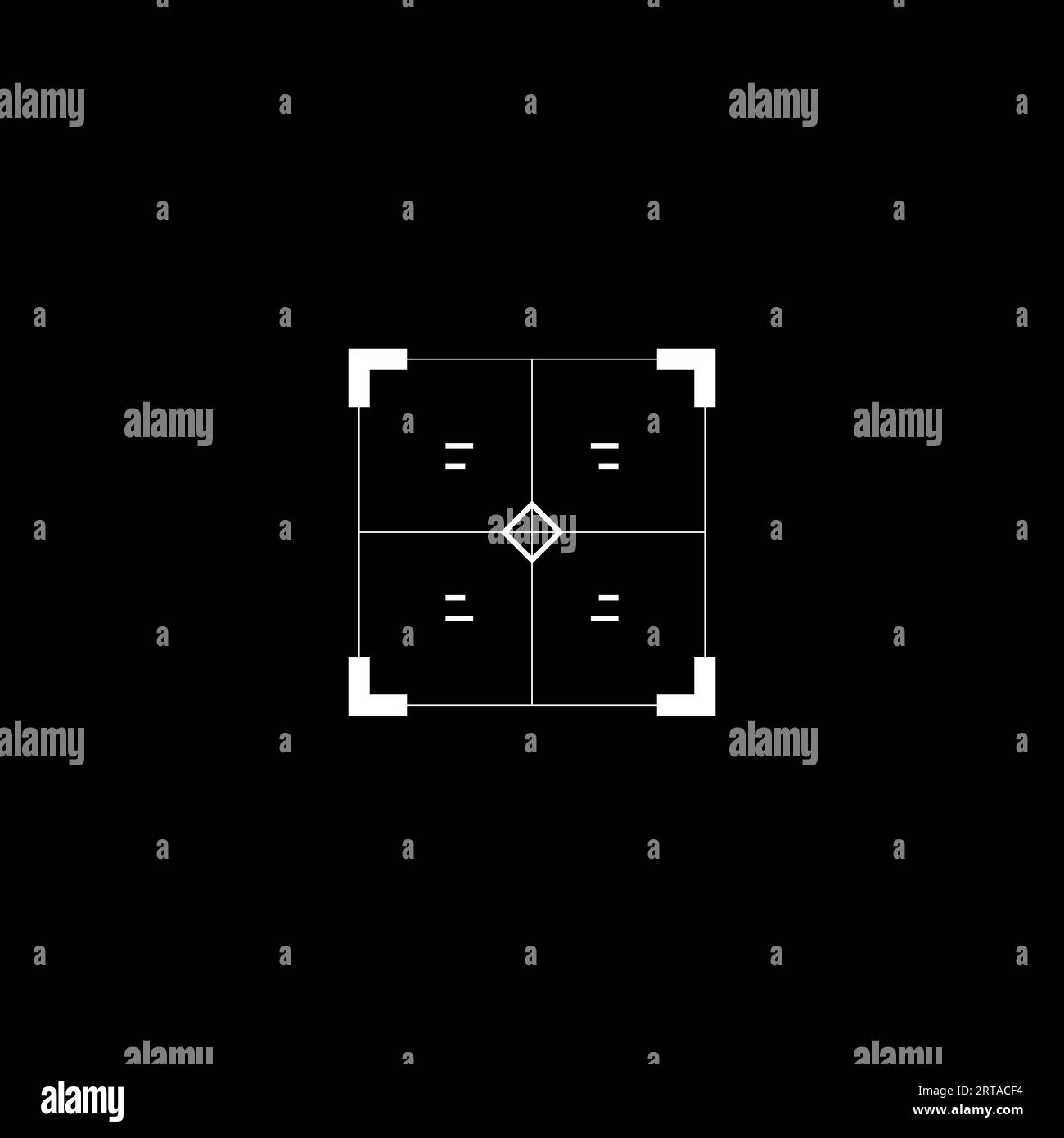 Cyberpunk futuristic military GUI rectangle reticle , aim, sight, HUD ...