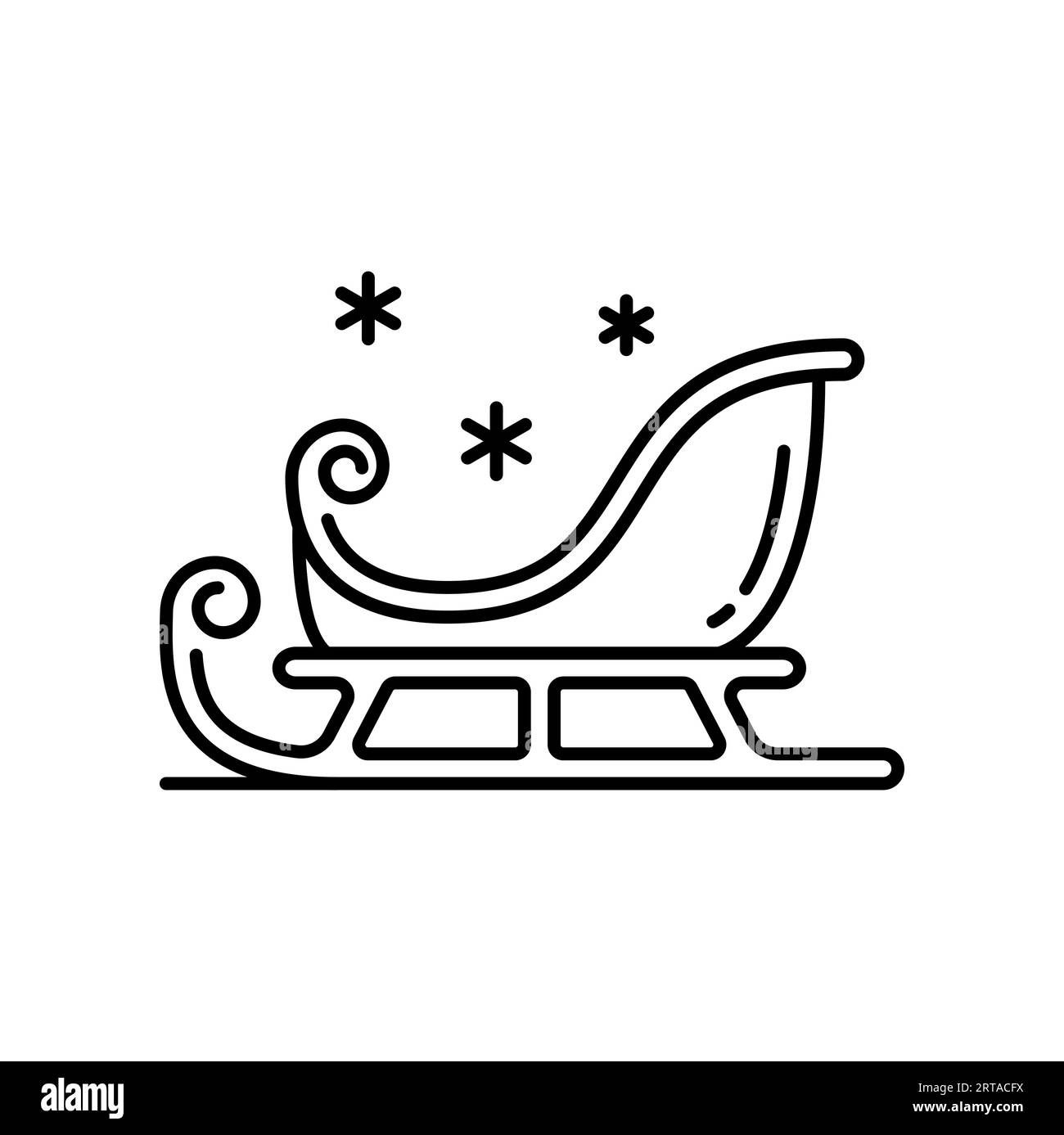 Santa Claus sleigh Christmas line icon. Christmas holiday minimal ...