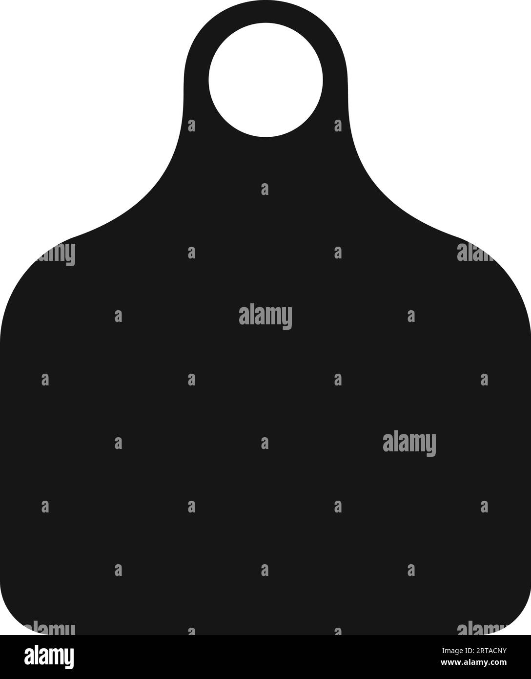 Cattle ear tag. Empty black identification label for farm animal ...