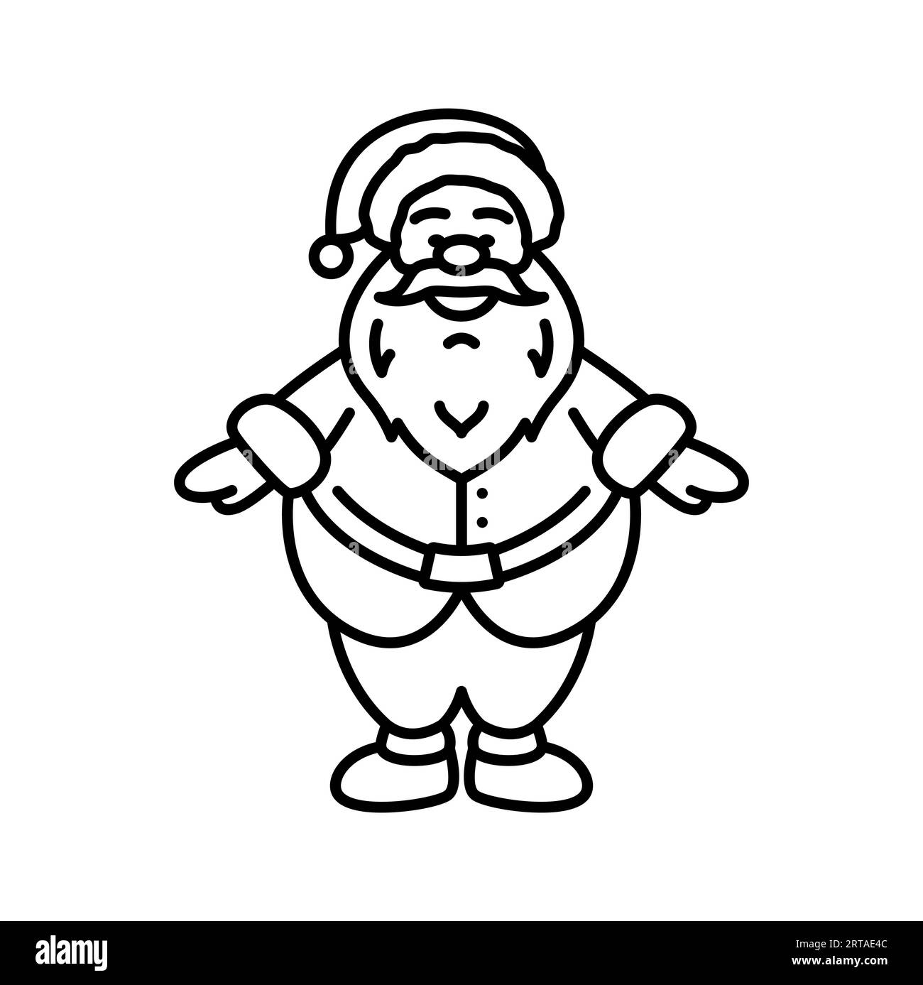 Santa Claus character Christmas line icon. New Year celebration simple ...