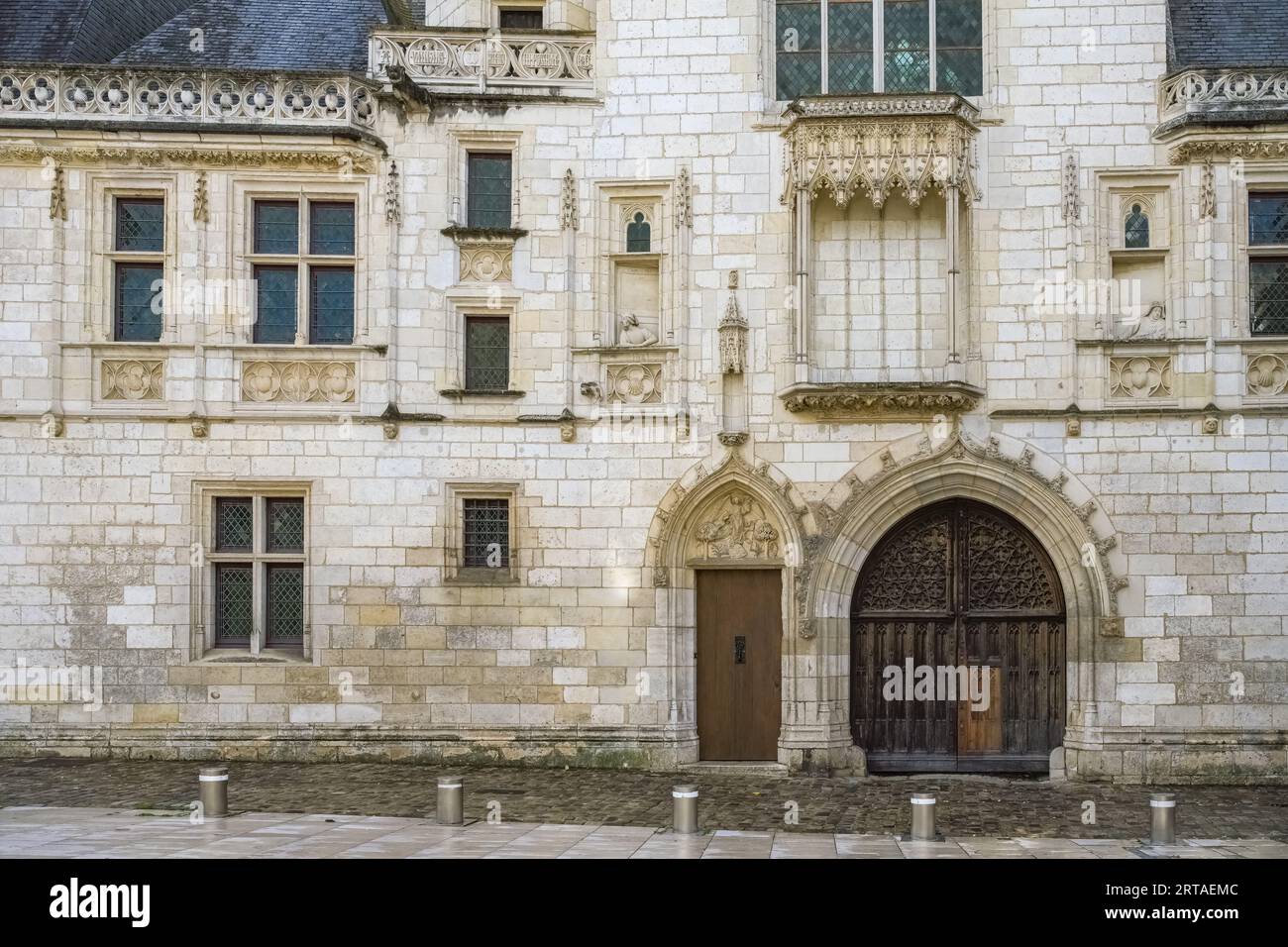Bourges, medieval city in France, the Jacques Coeur mansion in the ...