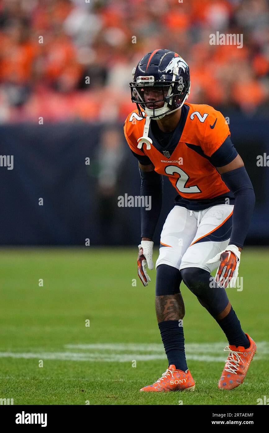 Denver Broncos cornerback Pat Surtain II (2) looks on against the Las ...