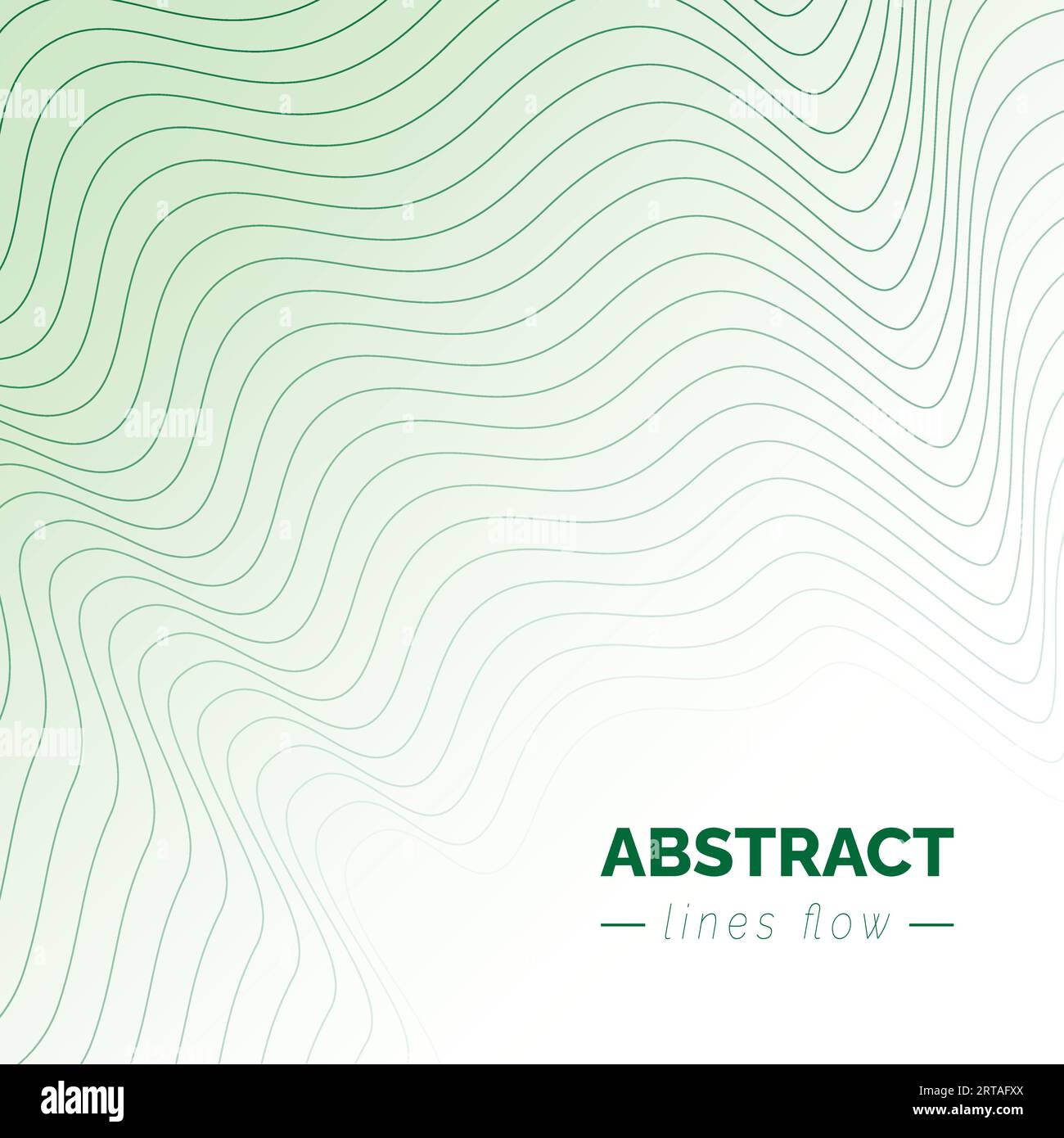Abstract flow green wavy lines background, modern moving lines design ...