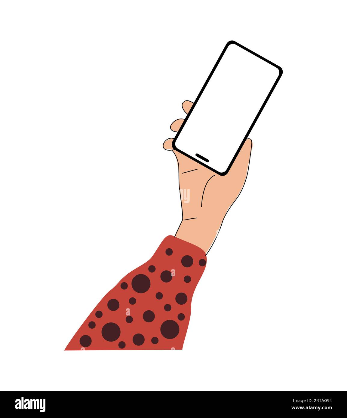 Female Hand holding mobile phone vector isolated Stock Vector Image ...