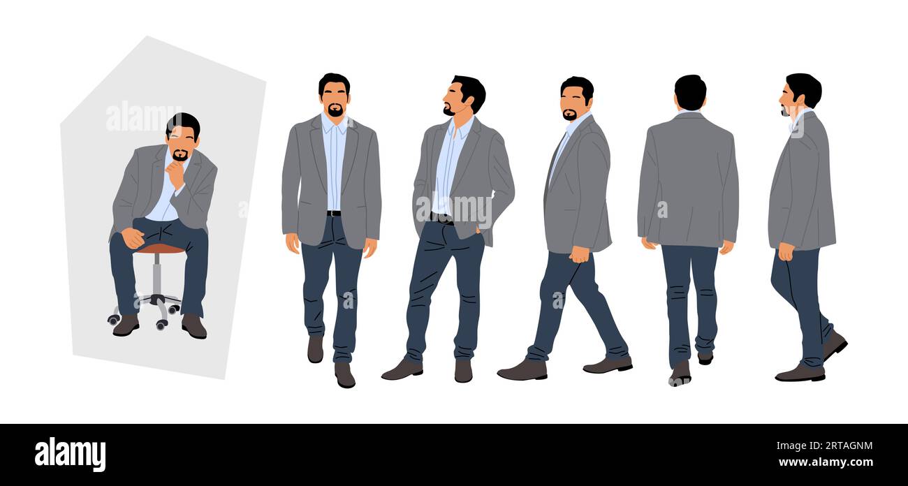 Man character different poses Stock Vector Images - Alamy