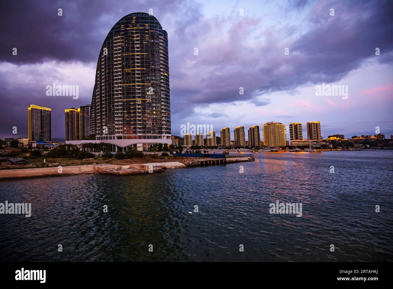 Sanya City, China - April 2nd, 2019: Architectural scenery of Sanya Bay ...