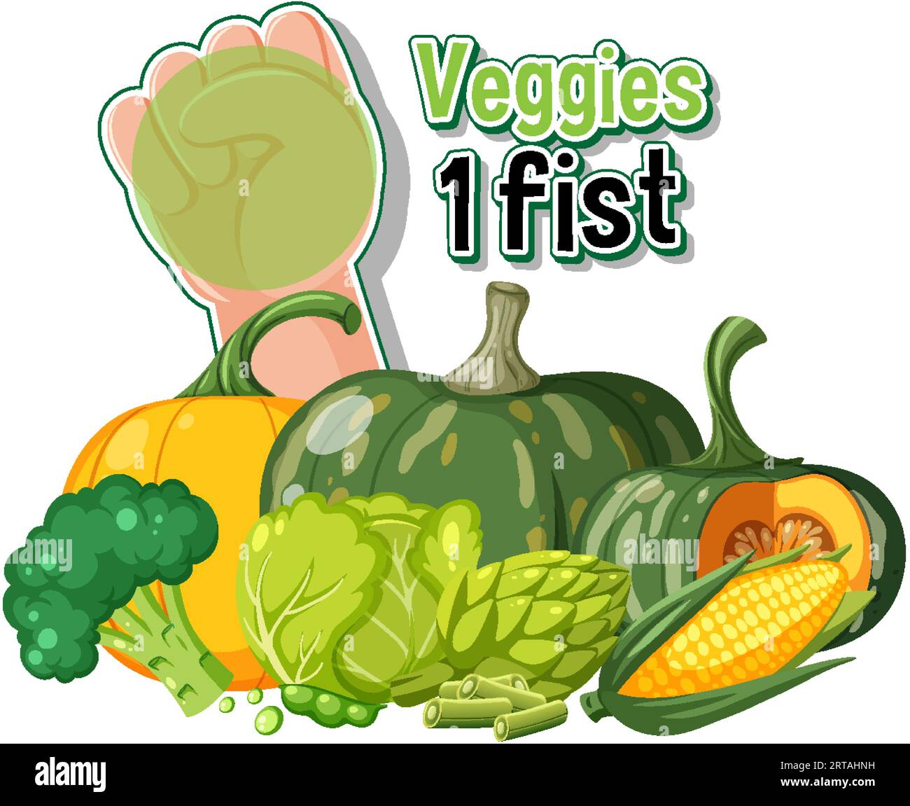 Learn to eat healthy by comparing food amounts visually Stock Vector ...